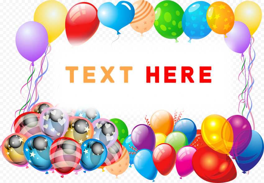 HD Black Balloons Horizontal Frame PNG | Citypng