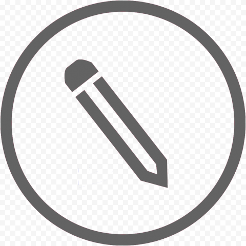 HD Grey Round Pencil Icon Outline PNG | Citypng