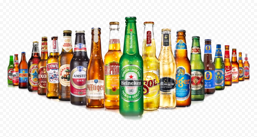 HD Group Of Beer Glass Bottles PNG | Citypng