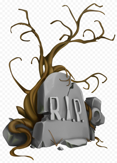 HD Halloween Headstone RIP Tree Illustration PNG | Citypng