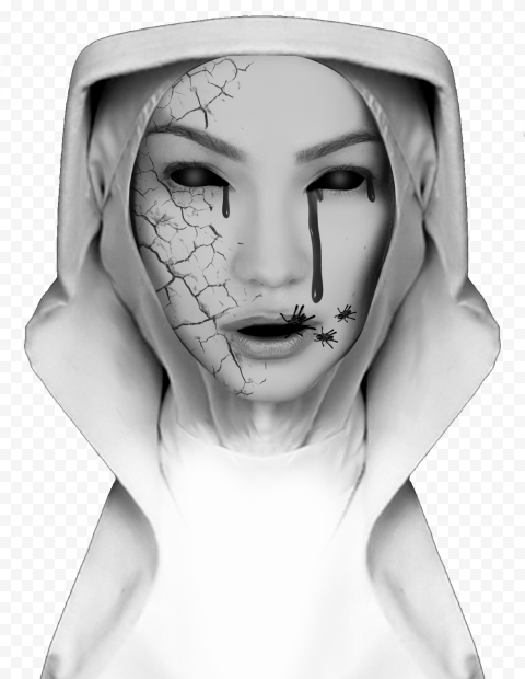 HD Halloween Woman Ghost Horror Face PNG | Citypng