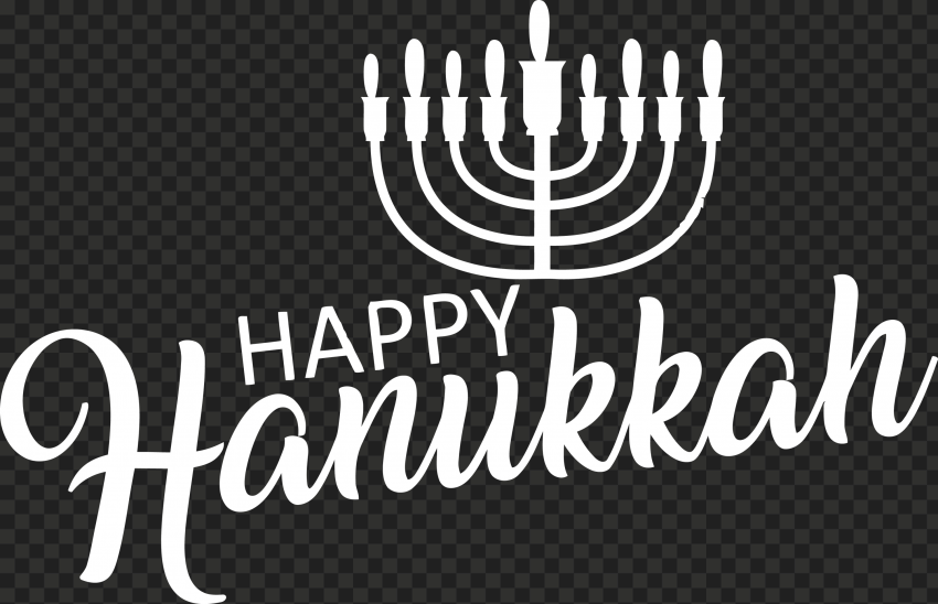 HD Happy Hanukkah Candles White Logo PNG | Citypng