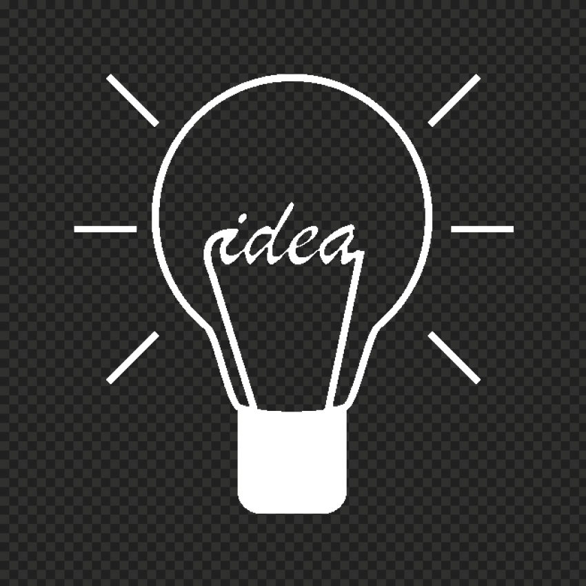 HD Idea Bulb White Icon Symbol PNG | Citypng