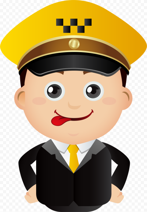 HD Illustration Cartoon Cab Taxi Driver Character PNG | Citypng