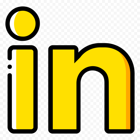 HD IN Linkedin Yellow Text Word PNG | Citypng