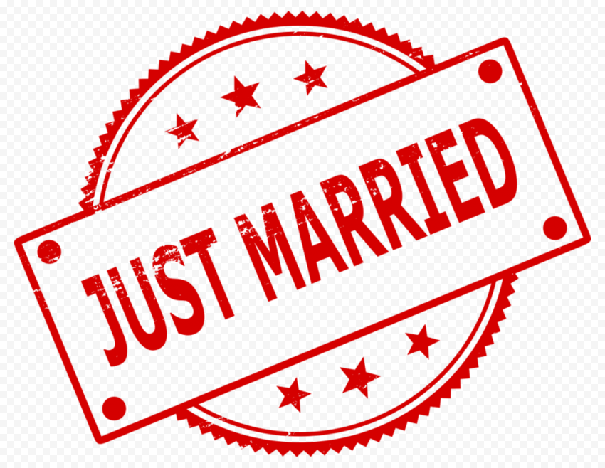 HD Just Married Round Stamp Transparent PNG | Citypng