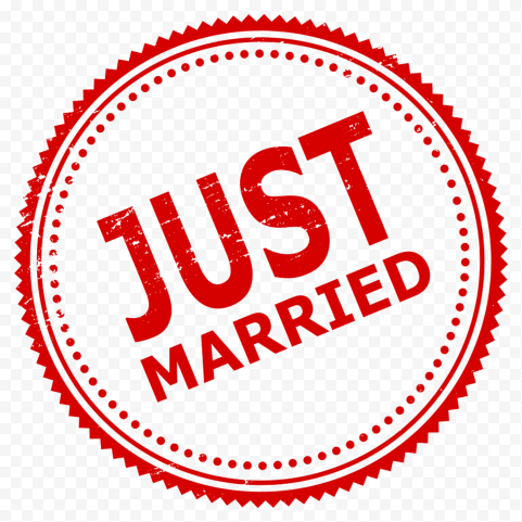 HD Just Married Word Stamp PNG | Citypng