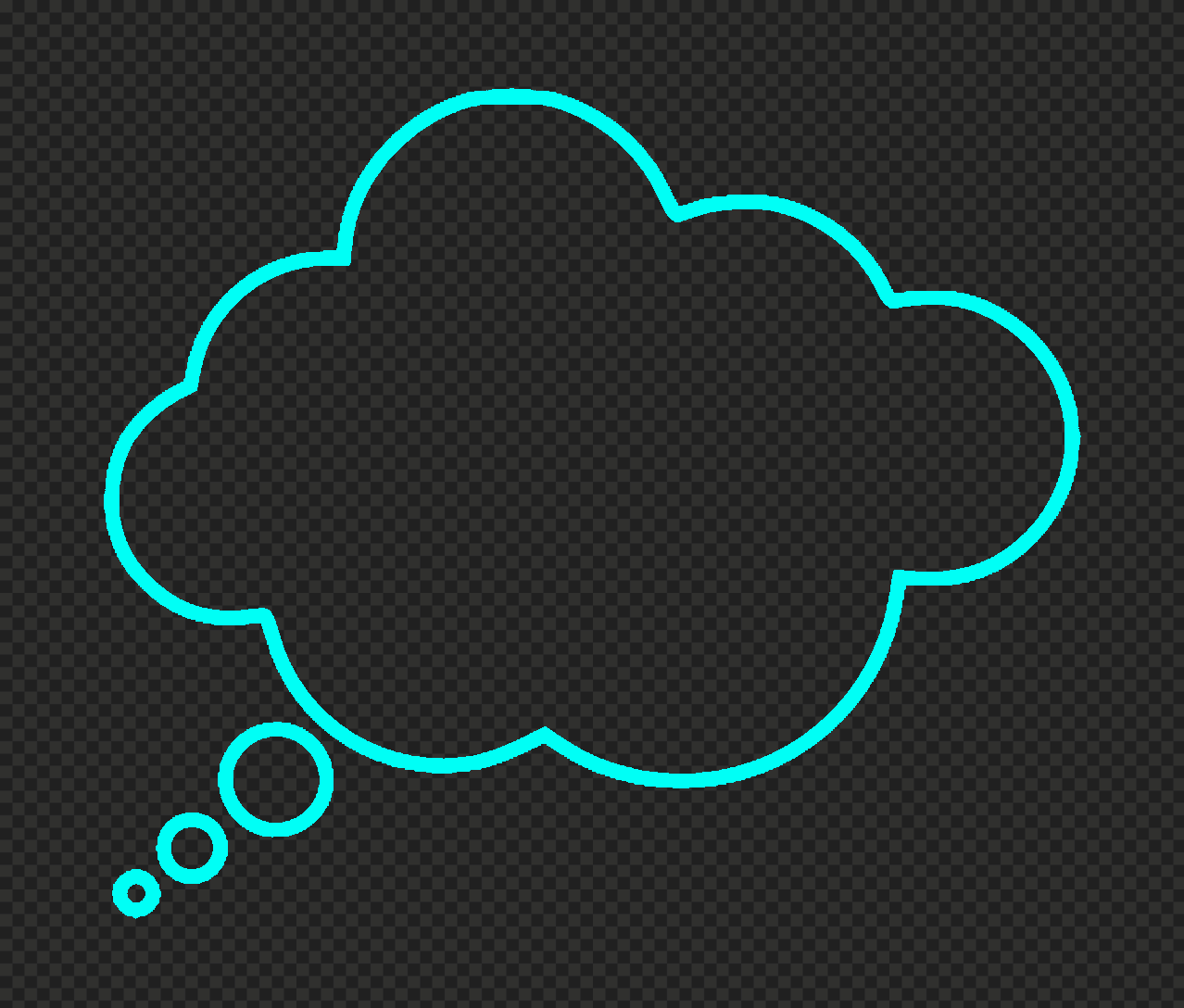 HD Blue Outline Thinking Speech Cloud PNG | Citypng