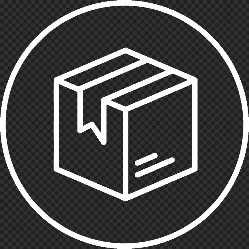 HD Logistics Parcel White Box Package Round Icon Transparent PNG | Citypng