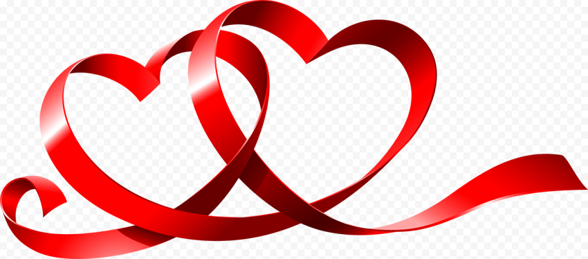 HD Love Two Hearts Ribbon Transparent PNG | Citypng
