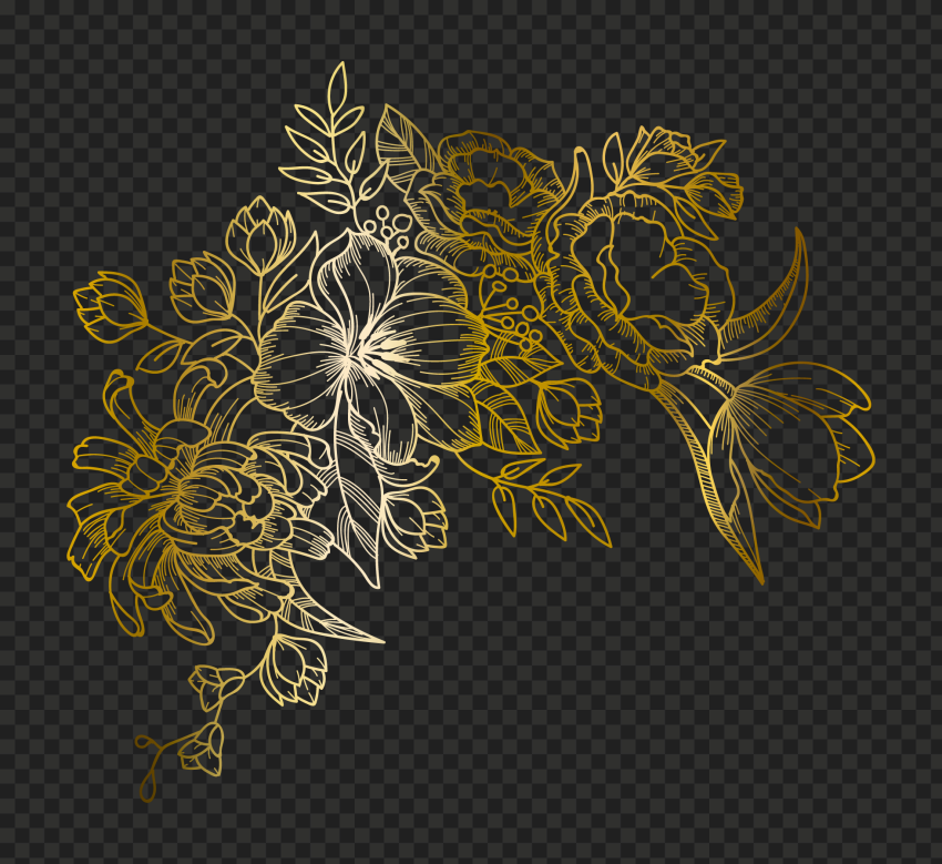 HD Luxury Gold Flower PNG | Citypng