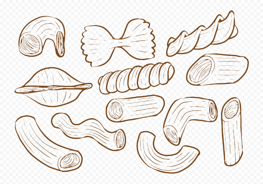HD Macaroni Ravioli Pasta Sketch Hand Drawn PNG | Citypng