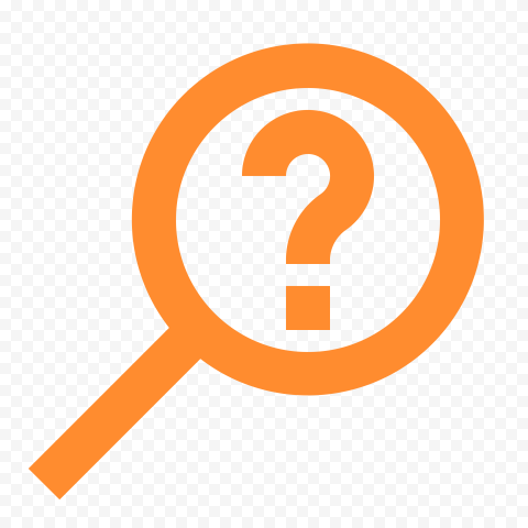 HD Magnifying Glass Question Mark Orange Icon PNG | Citypng