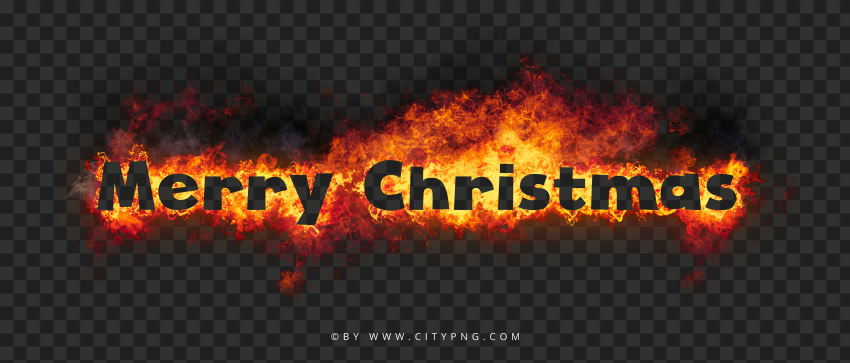 HD Merry Christmas Burning Text Fire PNG | Citypng