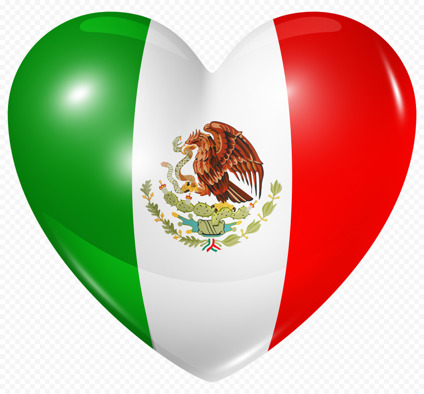 HD Mexico Flag Heart Shape PNG | Citypng