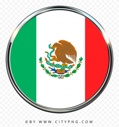 HD Mexico Round Metal Framed Flag Icon PNG | Citypng