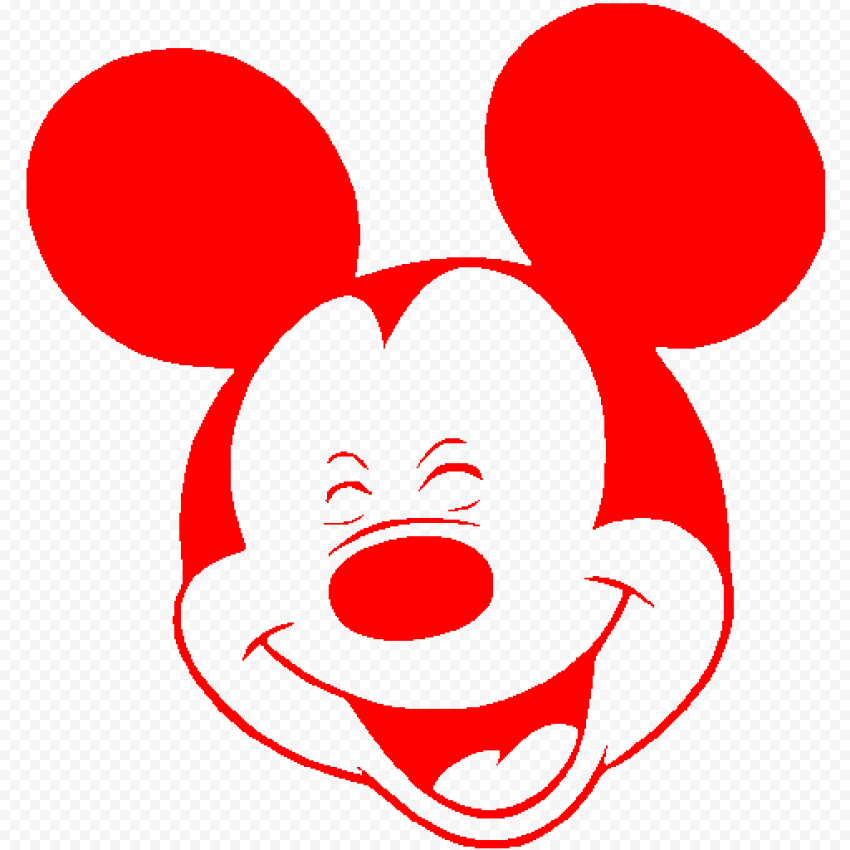 HD Mickey Mouse Face Red Silhouette PNG | Citypng