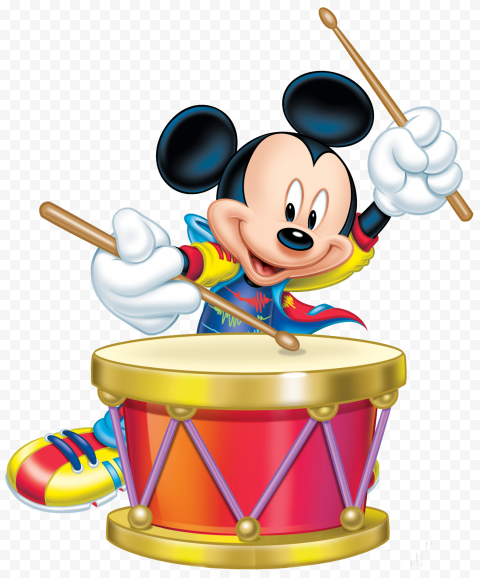 HD Mickey Mouse Playing Drum Illustration PNG | Citypng