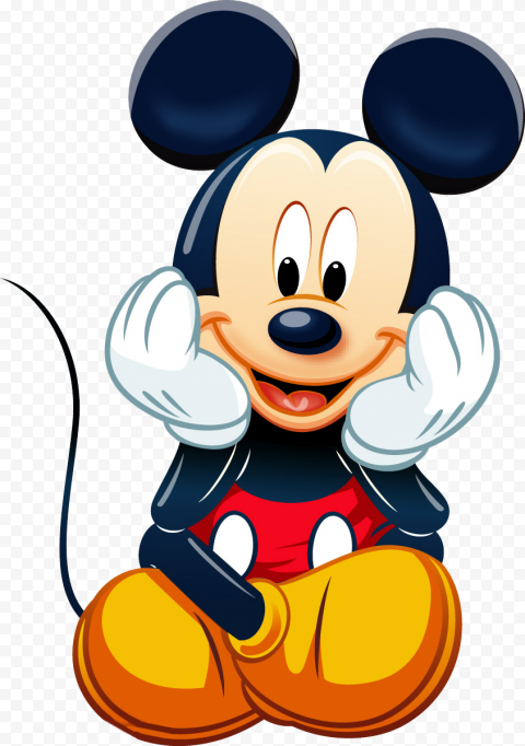 HD Mickey Mouse Sitting Down Cute Character PNG | Citypng