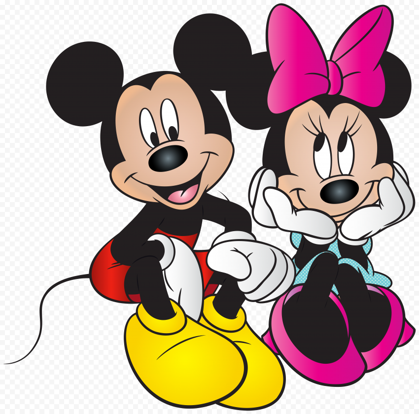 HD Mickey Mouse With Minnie Mouse Laying Down PNG | Citypng