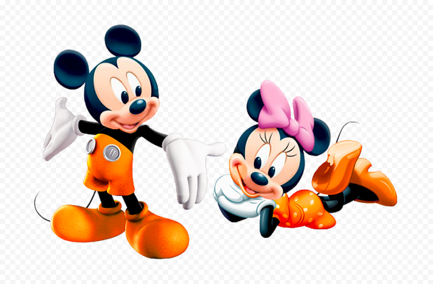 HD Mickey Mouse With Minnie Mouse Laying Down PNG | Citypng