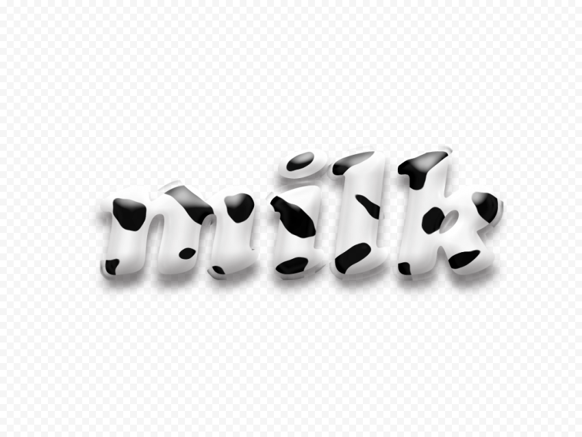 HD Milk Word Logo With Cow Texture PNG | Citypng
