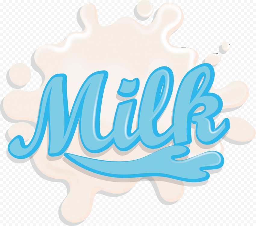 HD Milk Word Splash Logo Illustration Cartoon PNG | Citypng