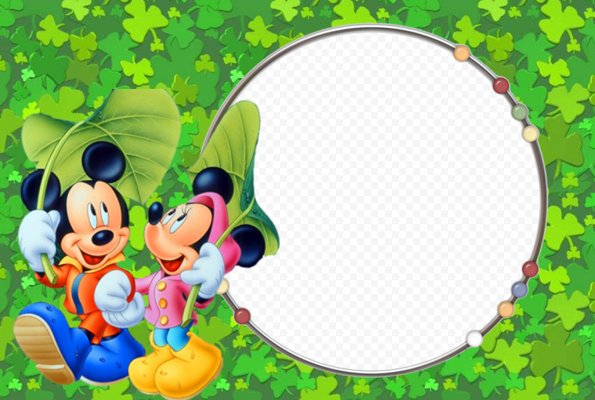HD Minnie and Mickey Mouse Jungle Photo Frame PNG | Citypng