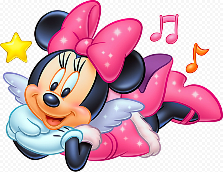 HD Minnie Mouse Listening To Music PNG | Citypng