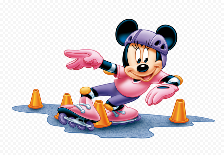 HD Minnie Mouse Roller Skates Illustration PNG | Citypng