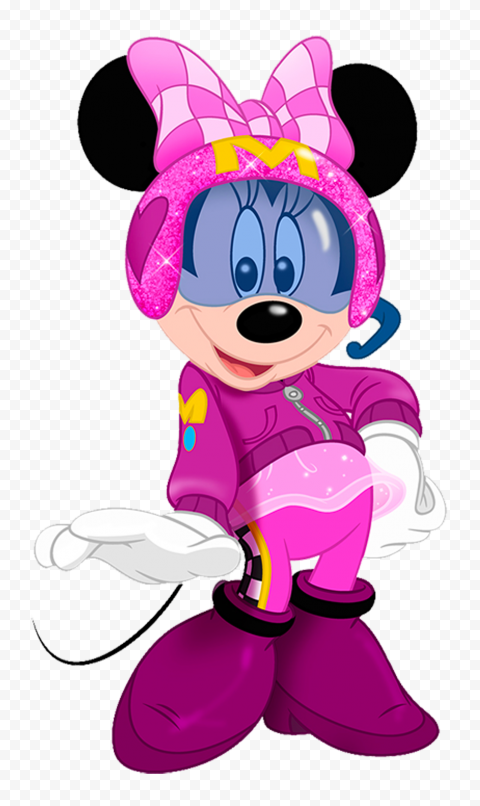 HD Minnie Mouse Wearing Pink Racing Helmet PNG | Citypng