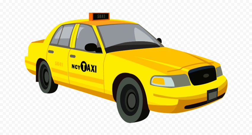 HD NCY Yellow Taxi Cab Cartoon Vector PNG | Citypng