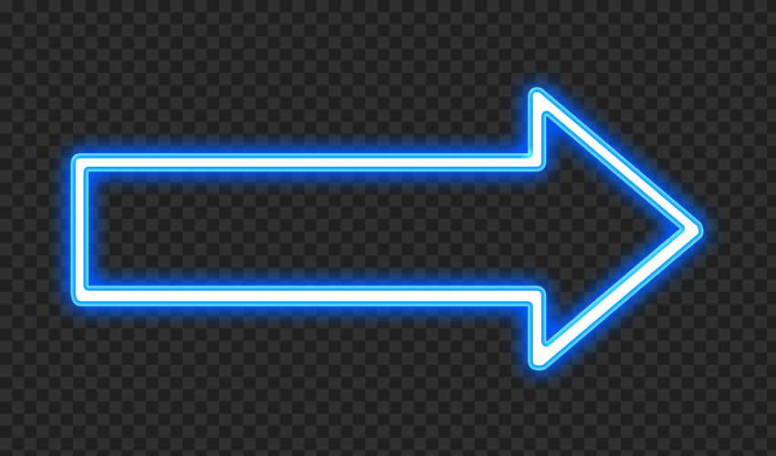 HD Neon Arrow Blue Right Icon PNG | Citypng