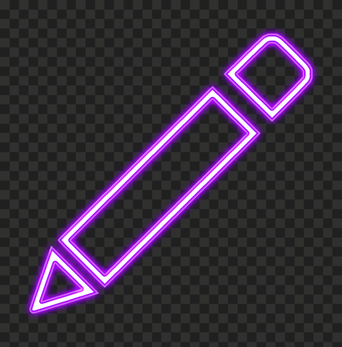 Glowing Red Neon Pencil Icon PNG | Citypng