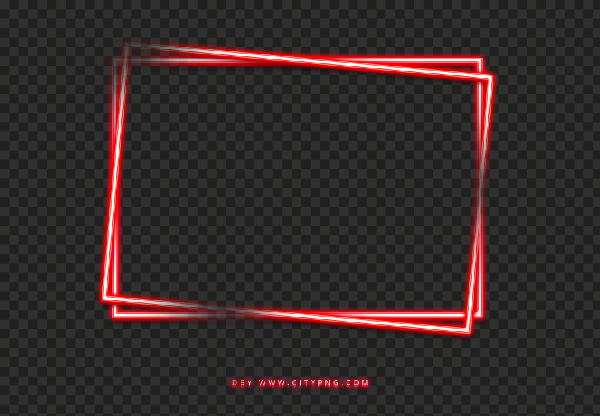 HD Neon Red Double Frame Transparent PNG | Citypng
