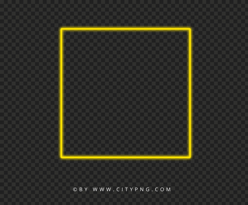 HD Neon Yellow Square Frame Transparent PNG | Citypng