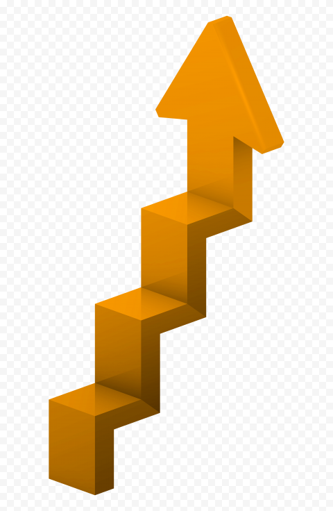 HD Orange 3D Up Stairs Arrow Transparent PNG | Citypng