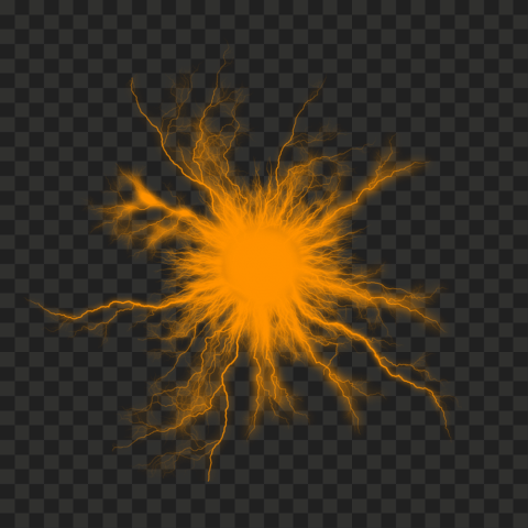 HD Orange Energy Ball Electric Lighting Effect PNG | Citypng