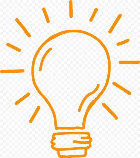 HD Orange Bulb Idea Clipart Icon PNG | Citypng