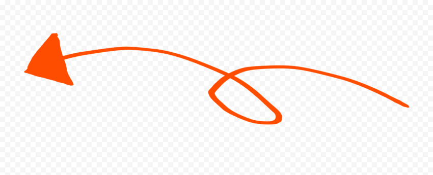 HD Orange Line Art Drawn Arrow Pointing Left PNG | Citypng