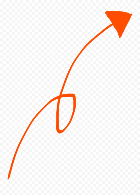 HD Orange Line Art Drawn Arrow Pointing Right PNG | Citypng