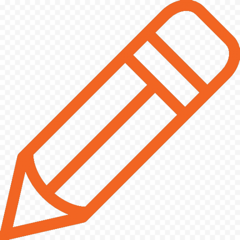 HD Orange Outline Angle Short Pencil Icon PNG | Citypng