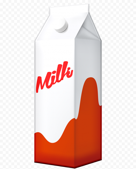 HD Orange & White Cartoon Milk Box PNG | Citypng