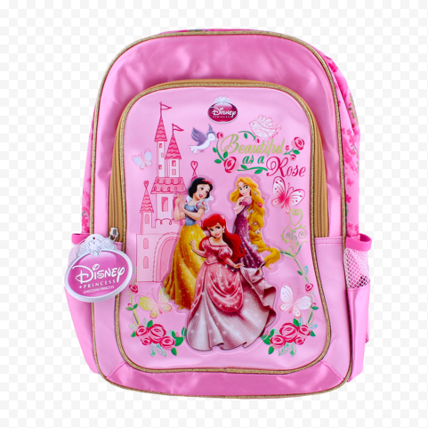 HD Pink Disney Princess School Backpack PNG | Citypng