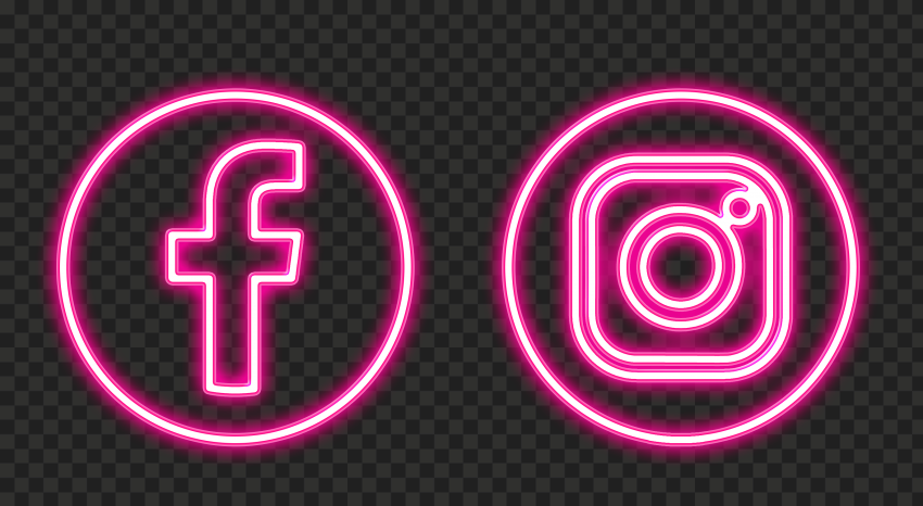 HD Pink Fb Insta Neon Logo Icon PNG | Citypng