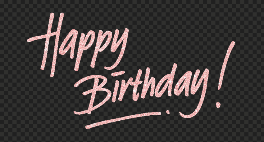 HD Pink Glitter Happy Birthday Calligraphy Lettering PNG | Citypng