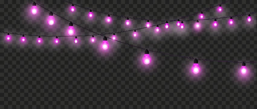 HD Pink Hanging Decorative String Bulb Light PNG | Citypng