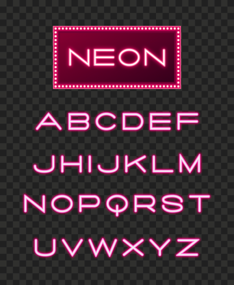 HD Pink Neon Alphabet Text Letters PNG | Citypng
