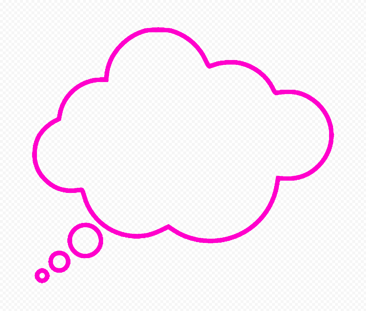 HD Pink Outline Thinking Speech Cloud PNG | Citypng