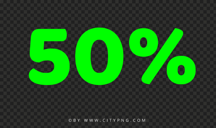 HD PNG 50% Percent Green Text Number | Citypng